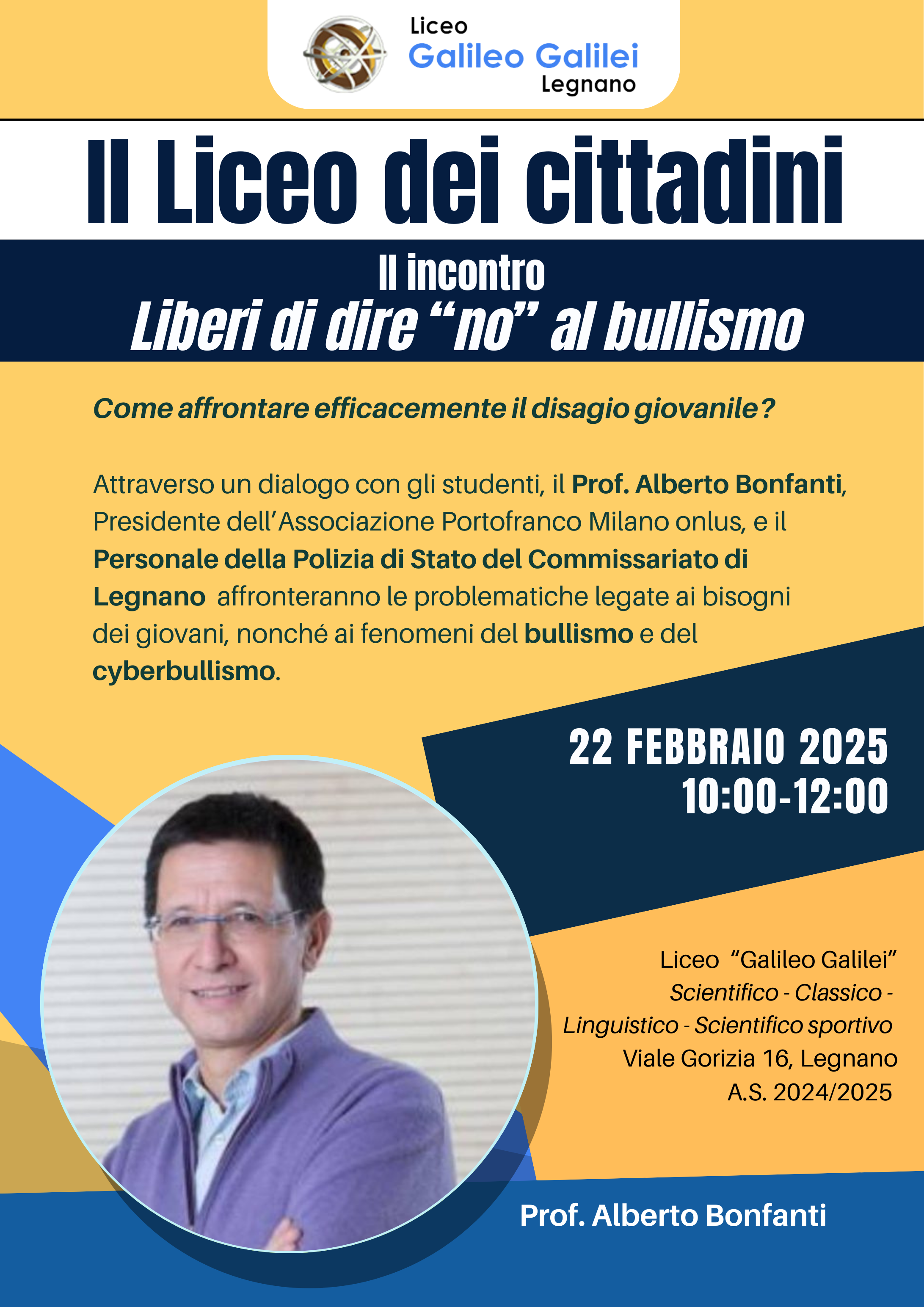 Evento “Liberi di dire ‘no’ al bullismo” – Liceo Galileo Galilei – Legnano